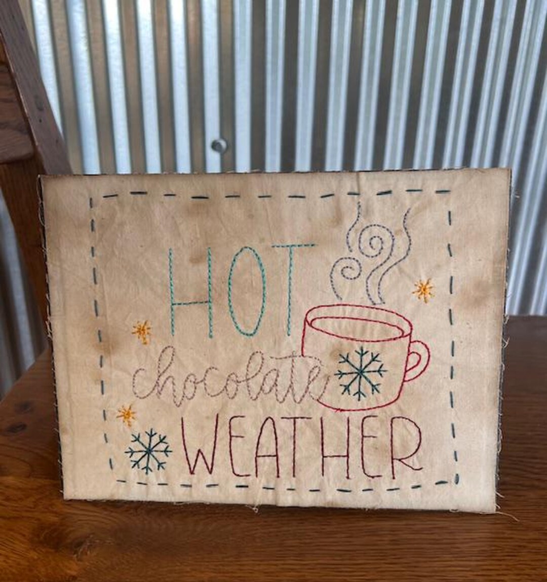 Hot Chocolate Weather Embroidery Picture Frame Insert - Etsy