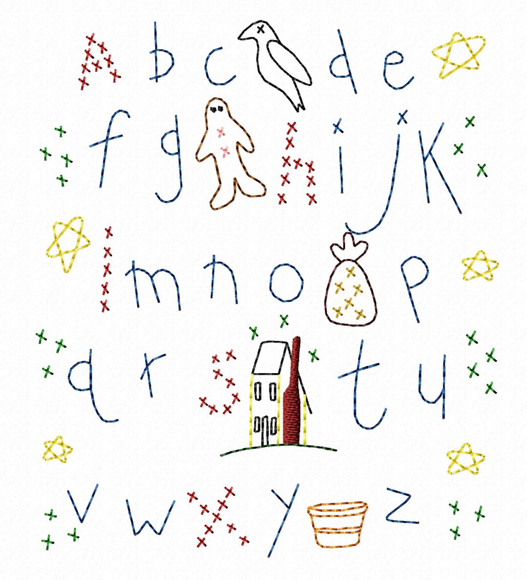 Alphabet Sampler Machine Embroidery Design - Etsy