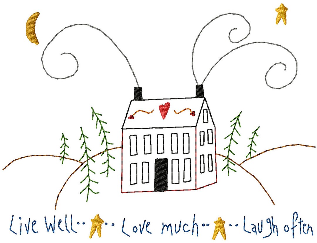 Livewell Machine Embroidery Design - Etsy