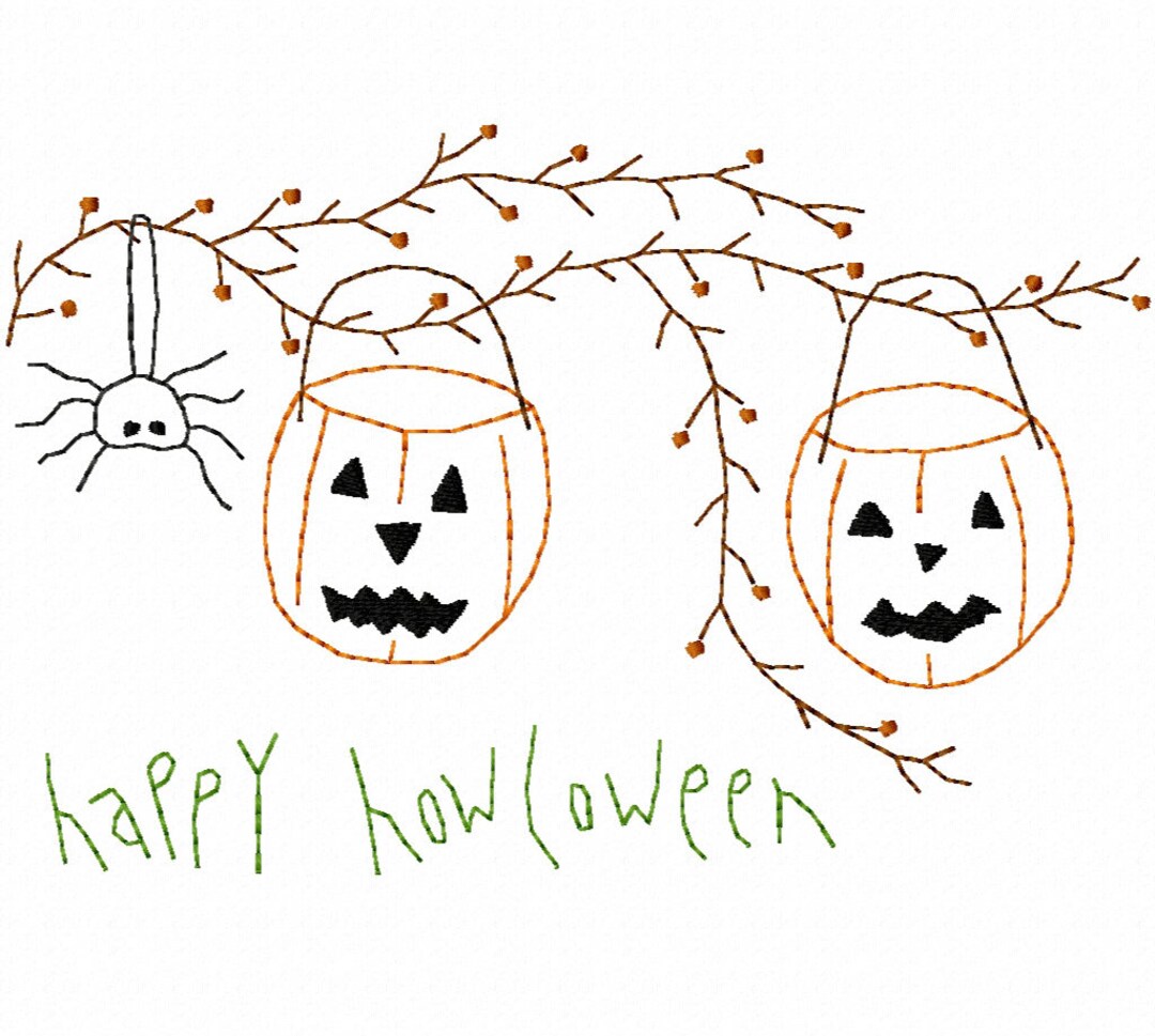 Happy Howloween - Machine Embroidery Design - Etsy