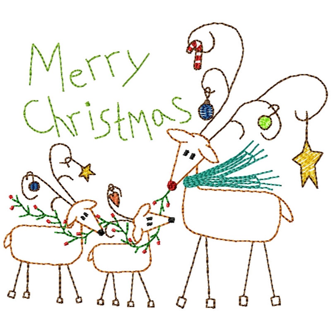 Rudy Merry Christmas Machine Embroidery Design - Etsy