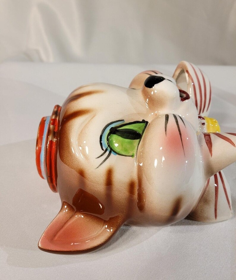 Vintage KITSCH Ceramic Cat Face Scissors String Holder WALL DECOR - Etsy