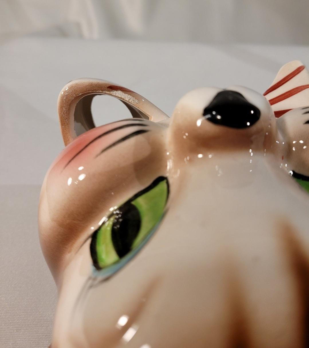 Vintage KITSCH Ceramic Cat Face Scissors String Holder WALL DECOR - Etsy