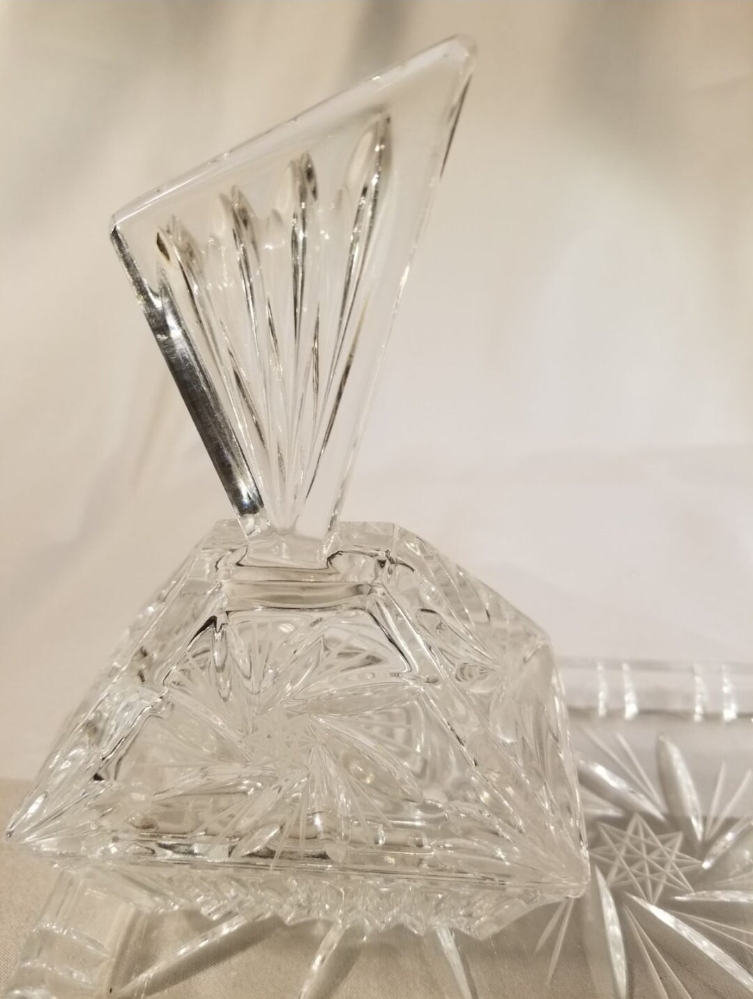 Antique Pinwheel Cut Crystal Vanity Set - Etsy