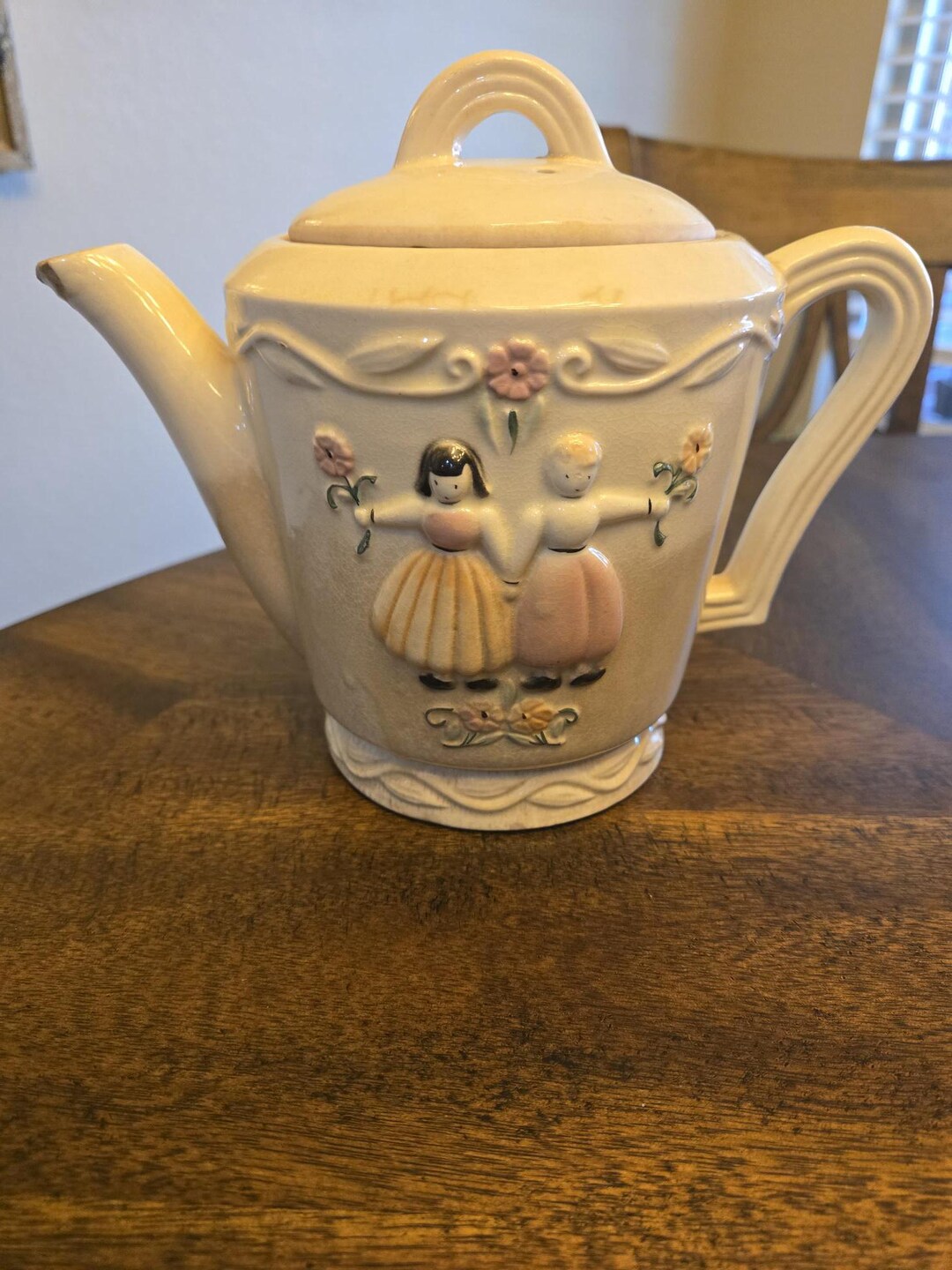 Vintage Porcelier Porcelain Teapot , 2 Girls Holding Hands, USA - Etsy