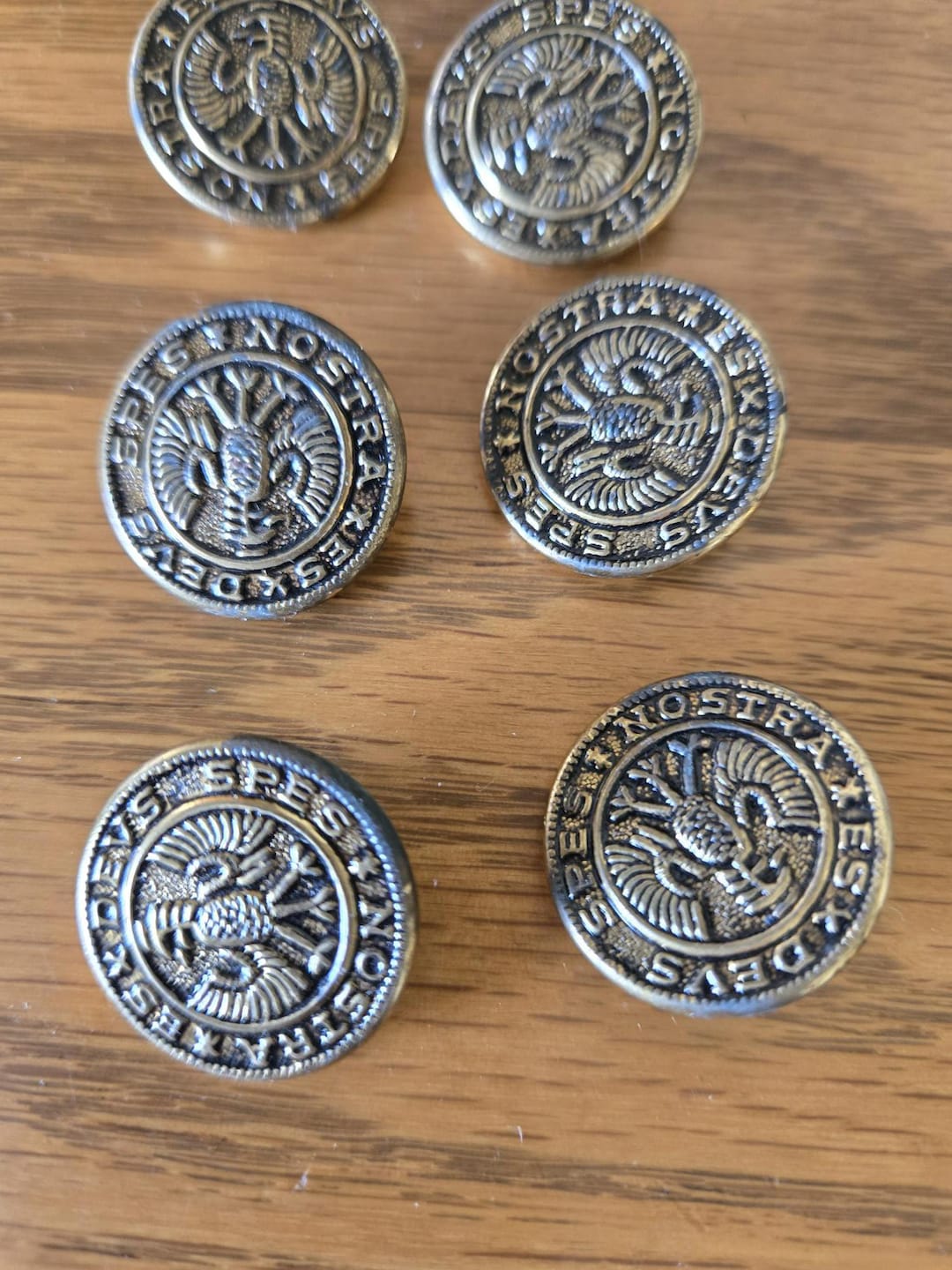 Vintage Hessian Soldier Button Es Devs Spes Nostra Teutonic Eagle Small ...