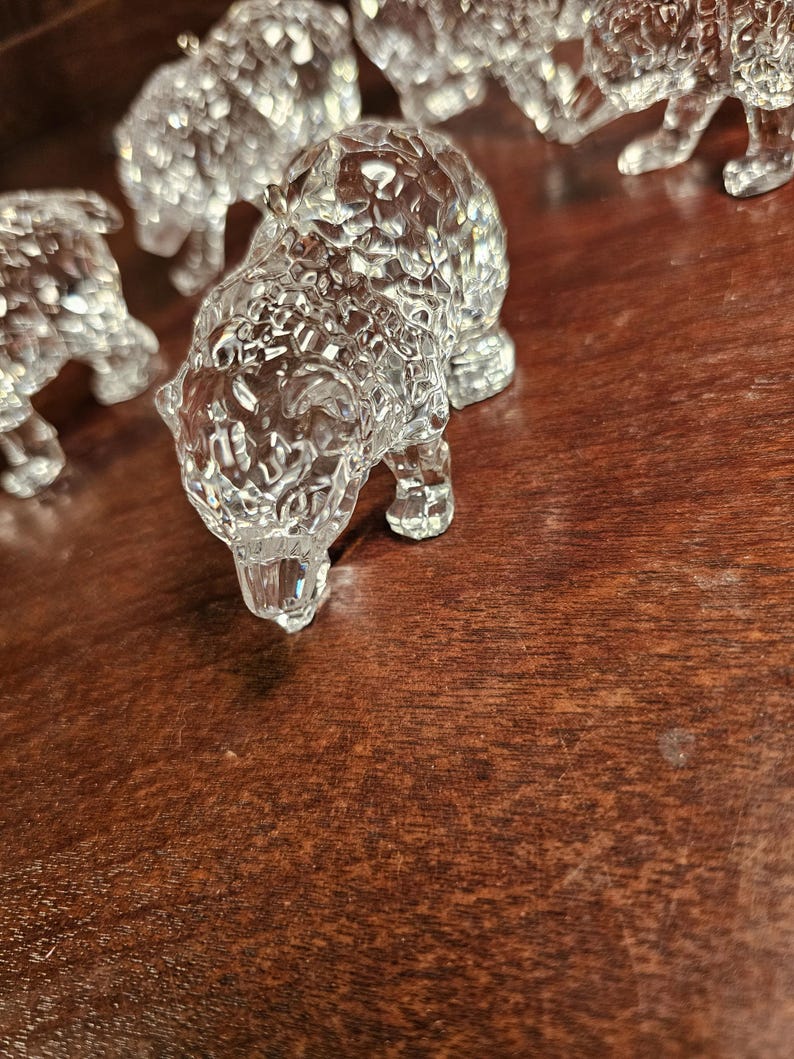 Ganz Crystal Expressions Bear Figurines Ornaments Set of 5 Clear ...