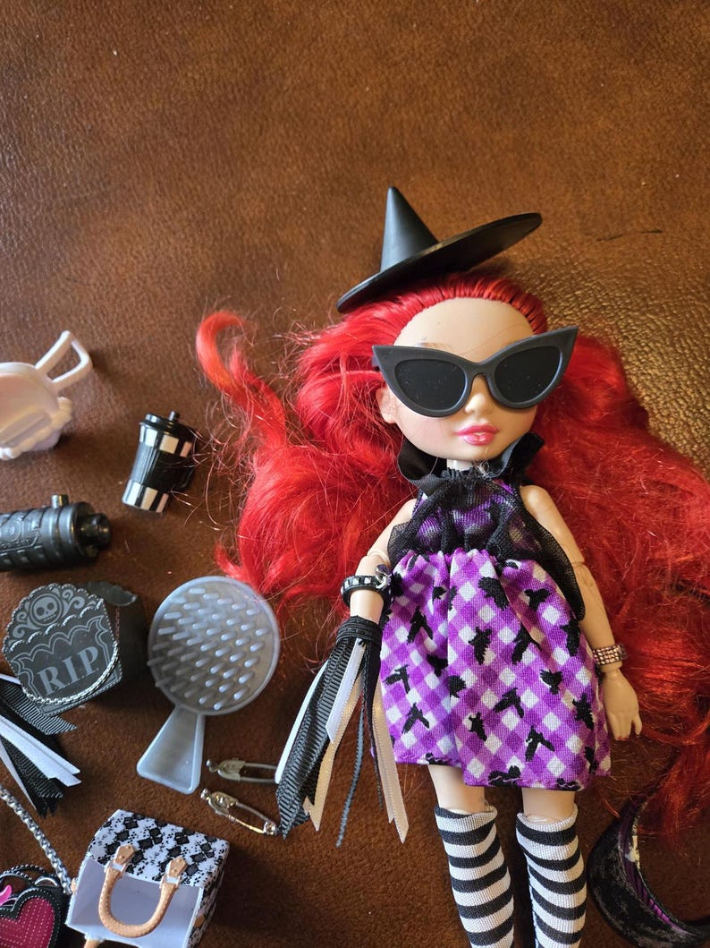 MGA Rainbow High Ruby Anderson Red Hair Fashion Doll Witch Hat and ...