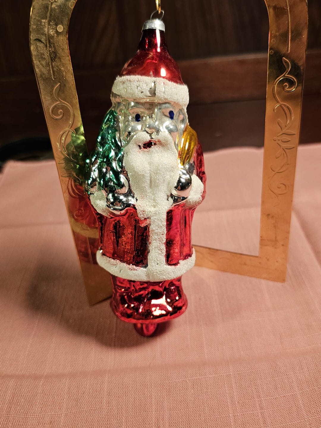 Vintage Glass Ornament Father Christmas Figural Santa Christmas ...