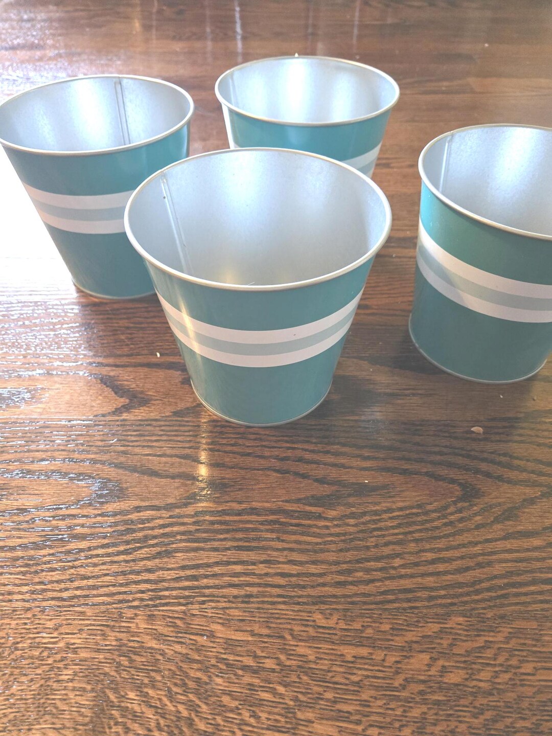 Set of 4 Small Painted Turquois Metal Plant Pots by IKEA - Etsy