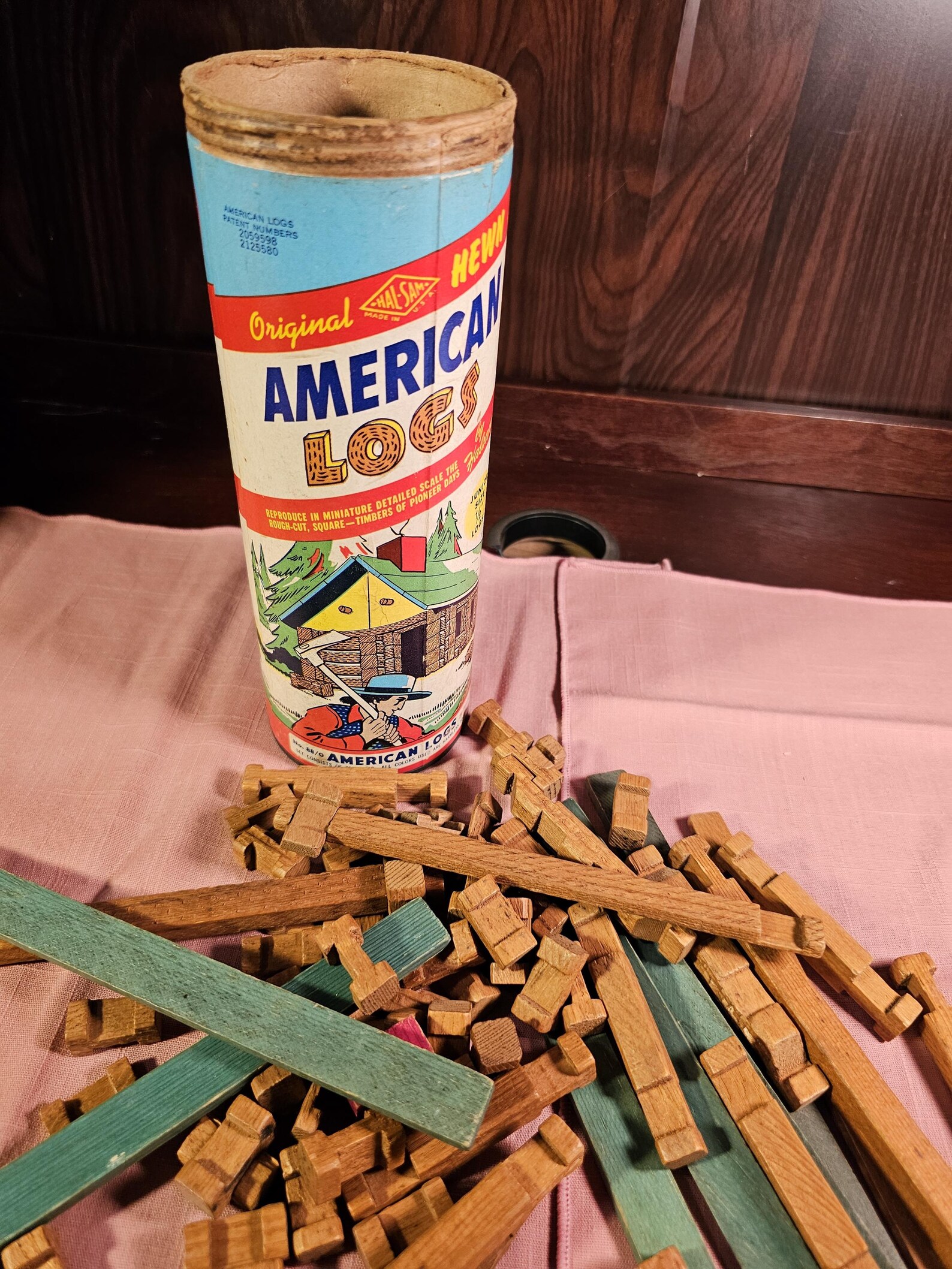 Vintage American Logs Hal-sam Original Hewn Senior Size 3/4 Wood Set No ...