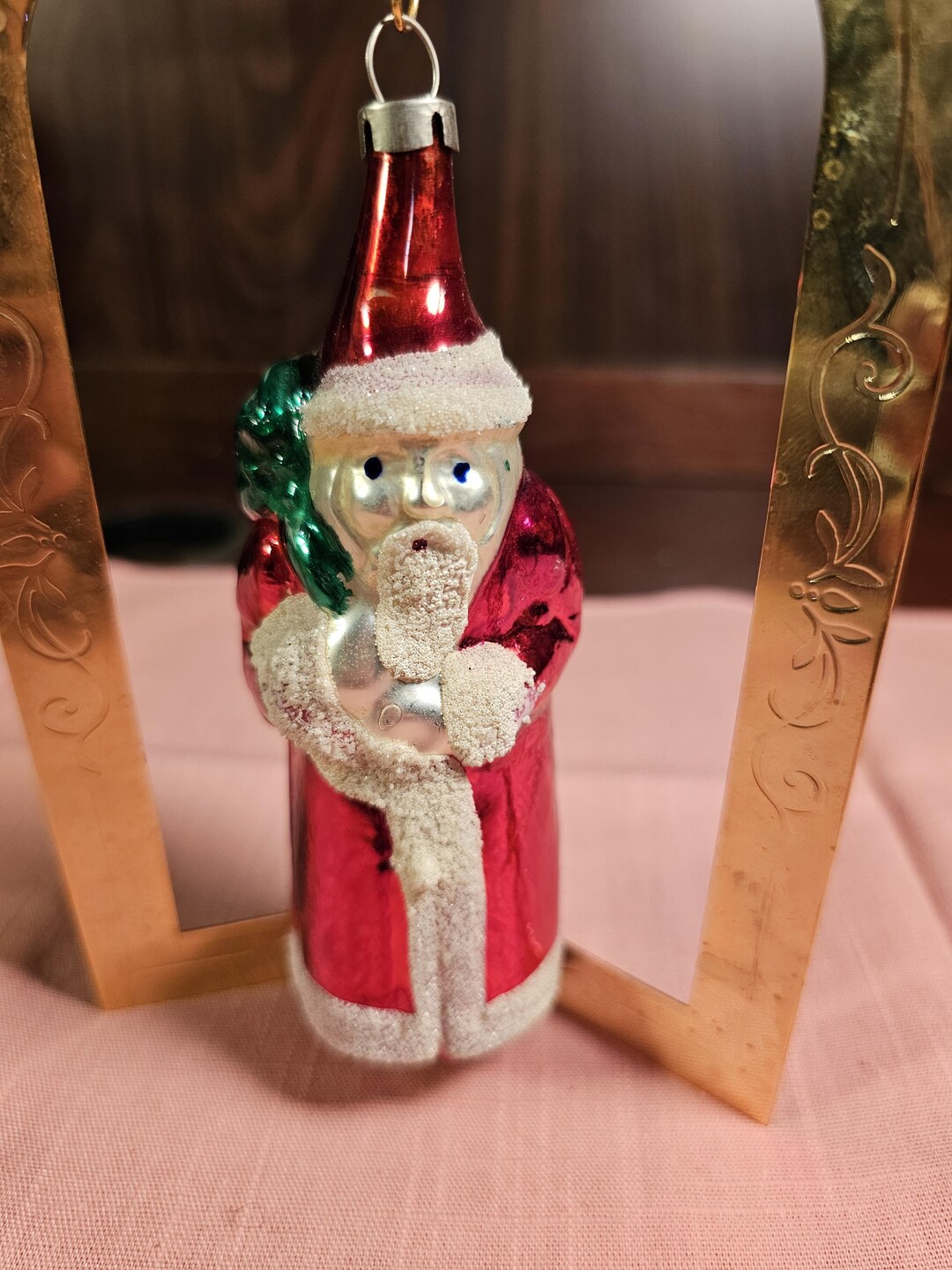 Vintage Glass Ornament Father Christmas Figural Santa Christmas ...