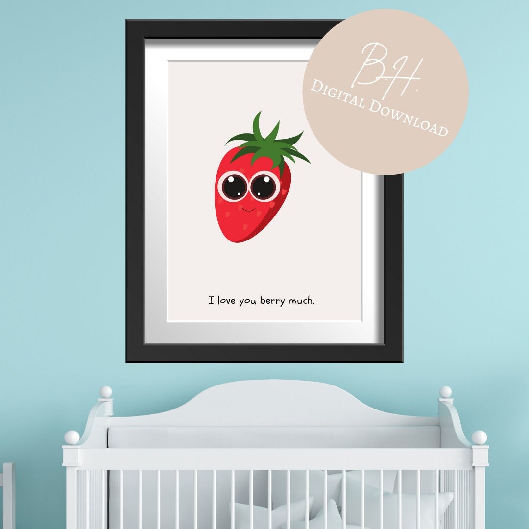 Digital Printable* Cartoon Love You Berry Much - Etsy