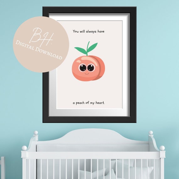 Digital Printable Cartoon Peach of My Heart | Etsy