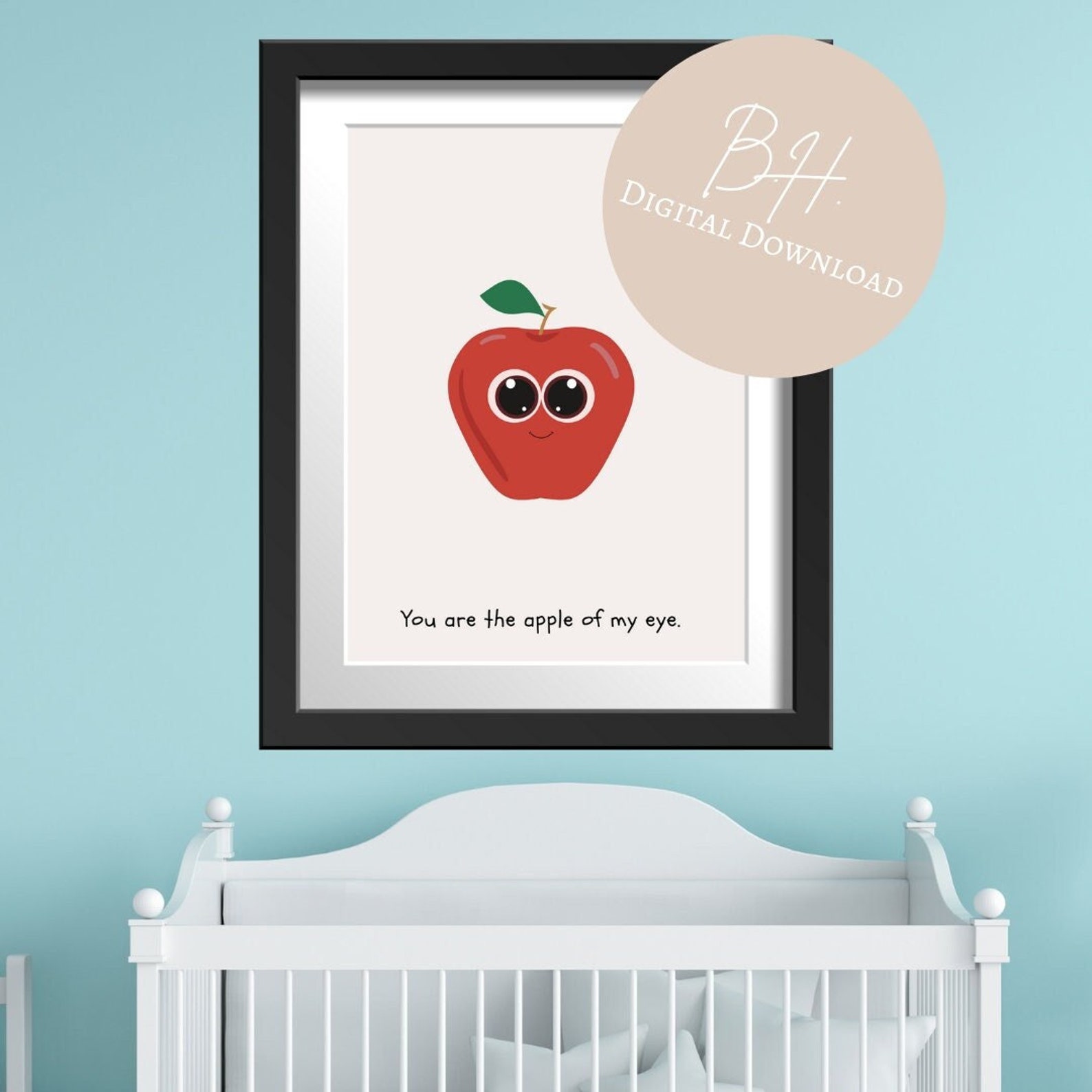 Digital Printable* Cartoon Apple of My Eye - Etsy