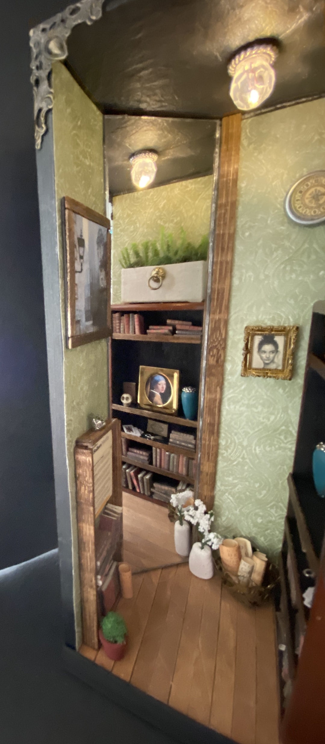 Library Book Nook Diorama Shelf Insert Handmade Unique - Etsy