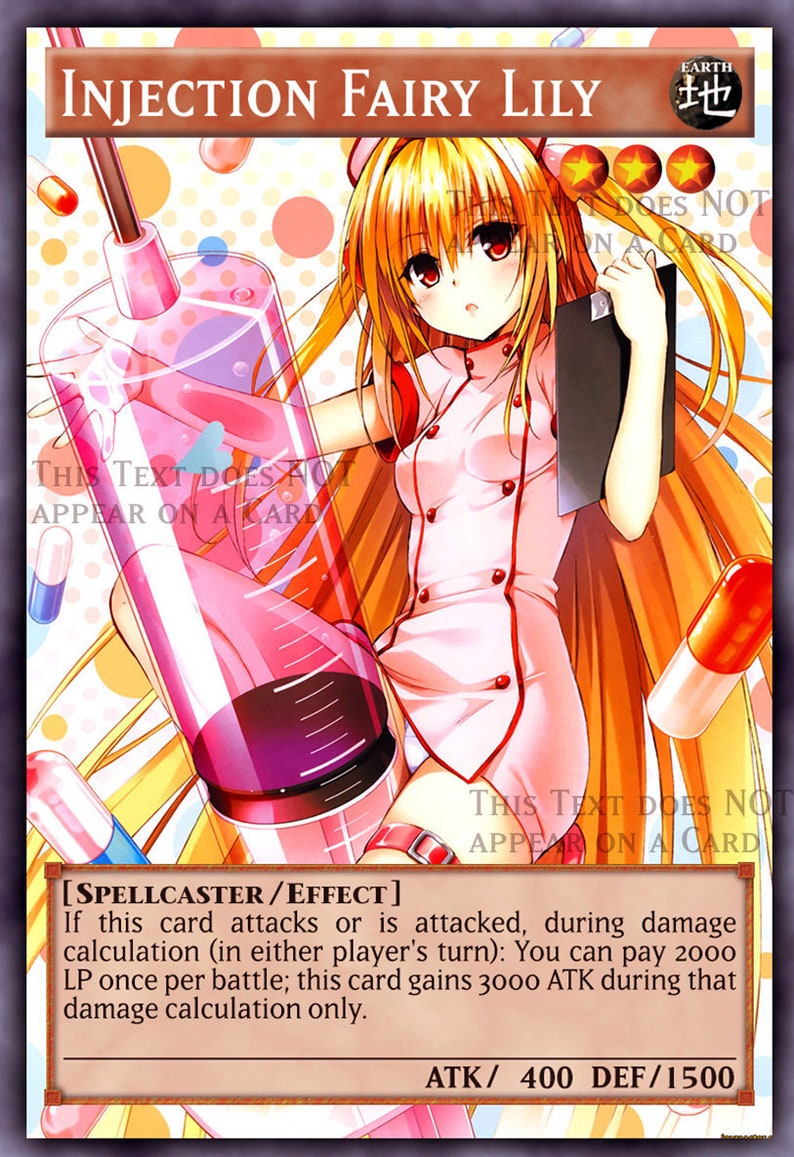 Injection Fairy Lily YUGIOH orica SECRET RARE custom altered | Etsy