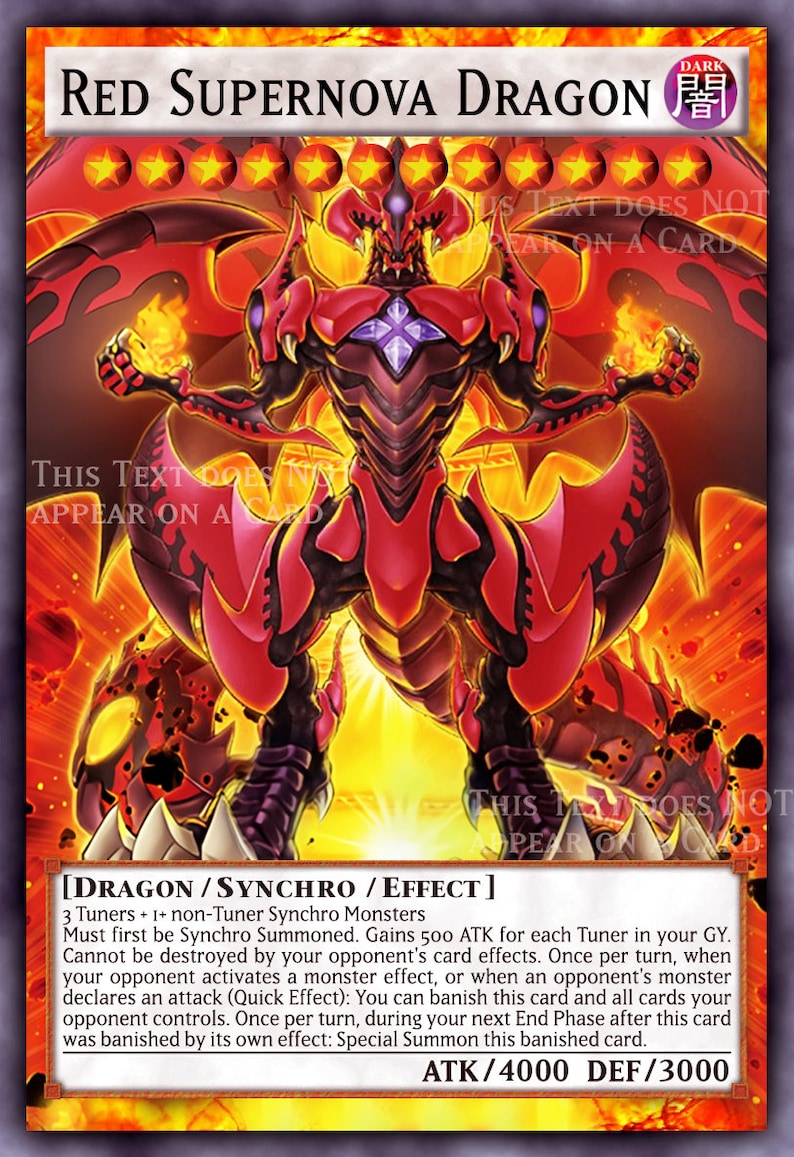 Red Supernova Dragon YUGIOH orica SECRET RARE proxy | Etsy