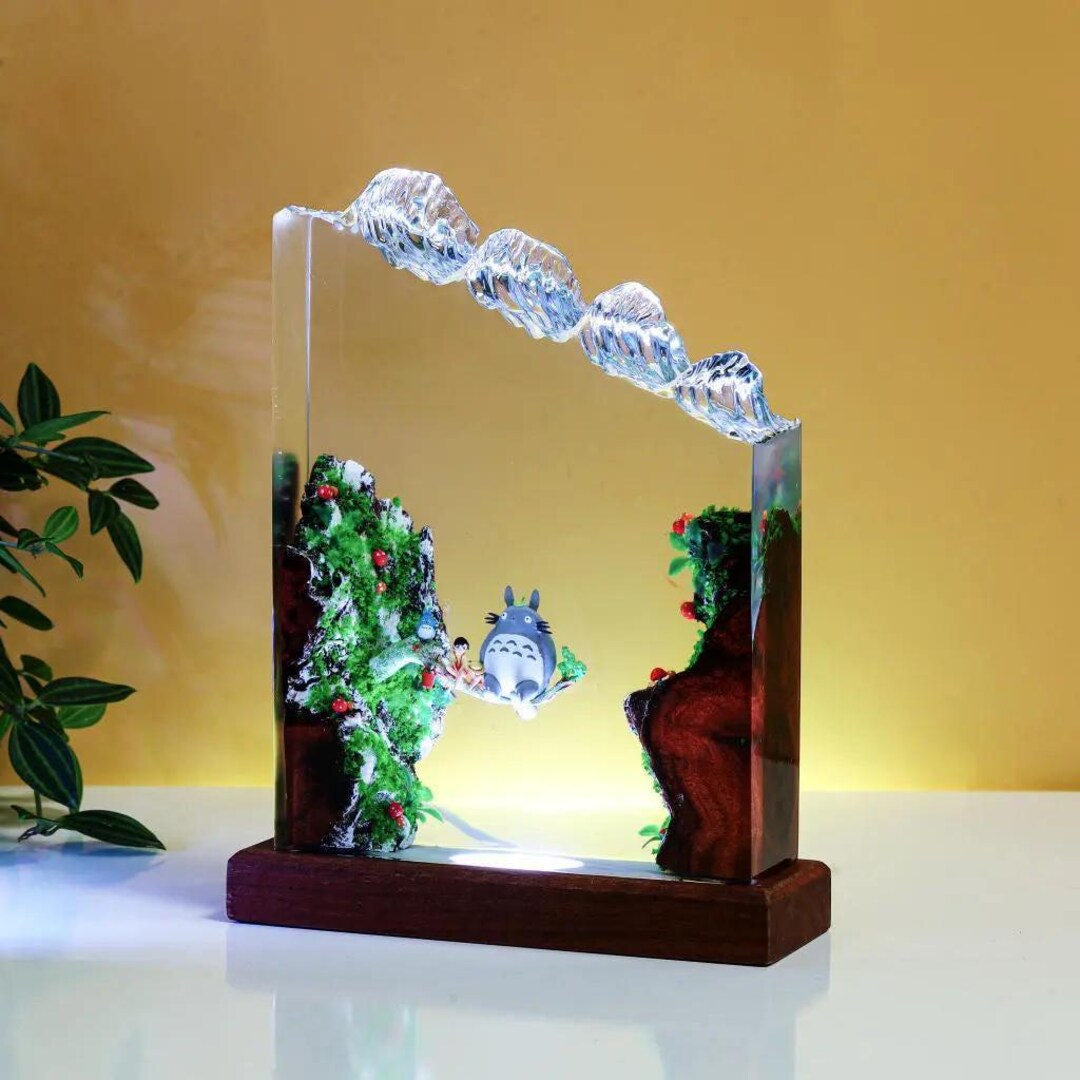 Totoro Resin Light Sculpture, My Neighbor Totoro Forest Lamp, Ghibli ...