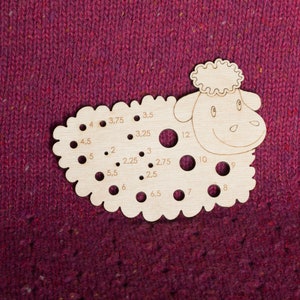 Wooden Knitting Needle Gauge, Sheep Needle Sizer, Engraved Needle Size ...