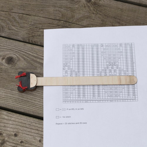 Knitting Chart Keeper Handmade 1 Pcs Wooden Pattern Holder - Etsy