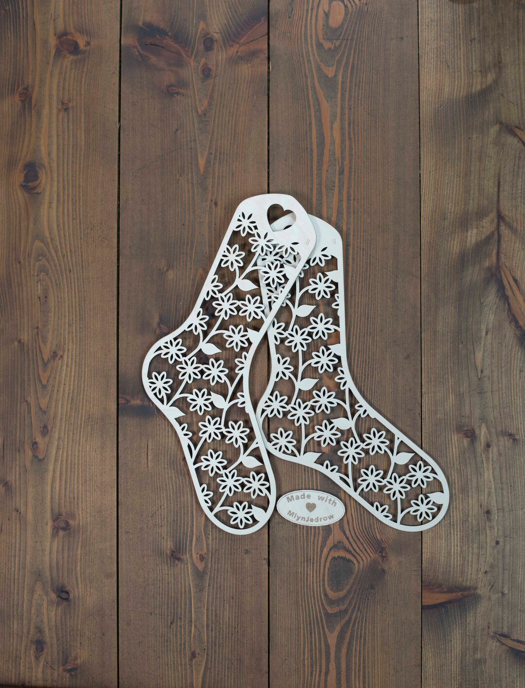 Floral Wooden Sock Blockers: Knitting Tool, Sock Forms (pair) - Etsy