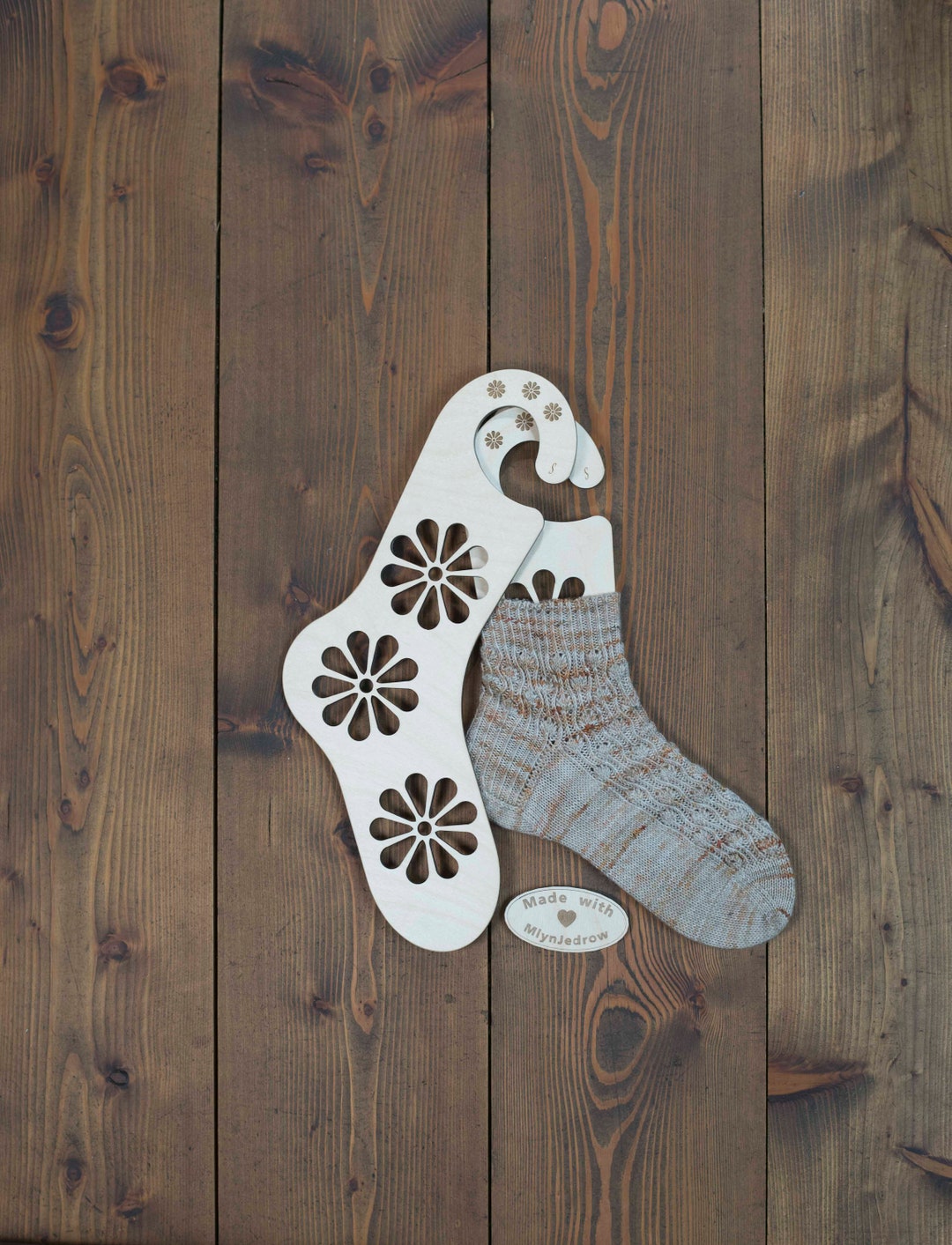 Sock Blocker With Daisy Blossom Design: Keep Your Handmade Socks in ...