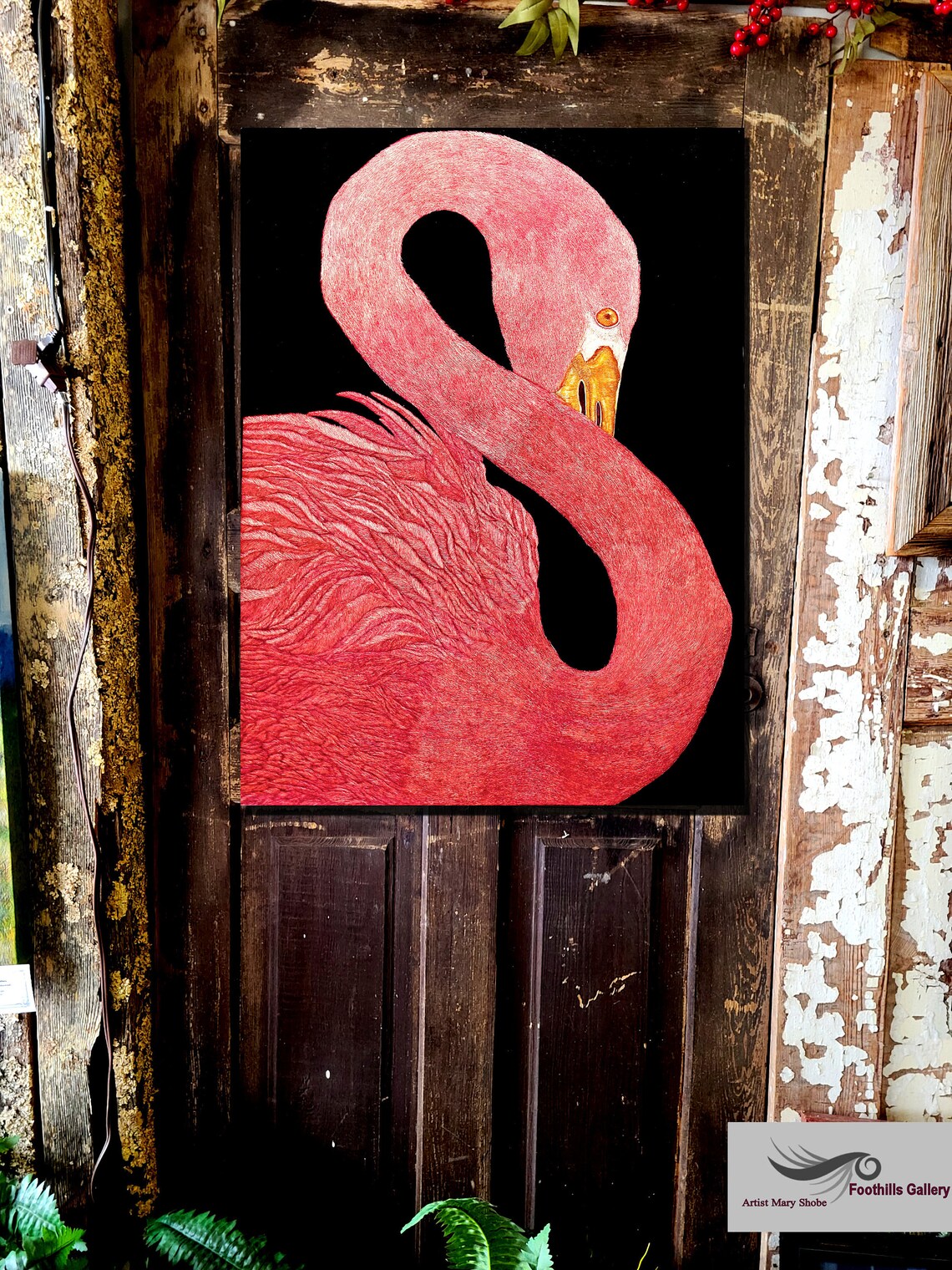 Pinky Print - Pink Flamingo - Etsy