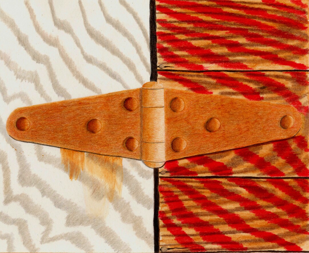 Barn Door Print From a Color Pencil Painting by Artist Mary Shobe - Etsy