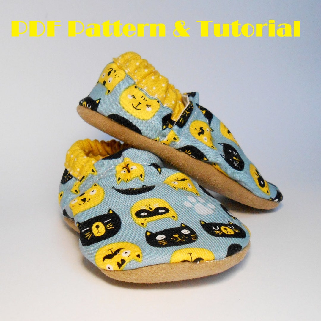 Baby Shoes Pattern - PDF Sewing Pattern and Tutorial, Size 0-3, 3-6, 6 ...