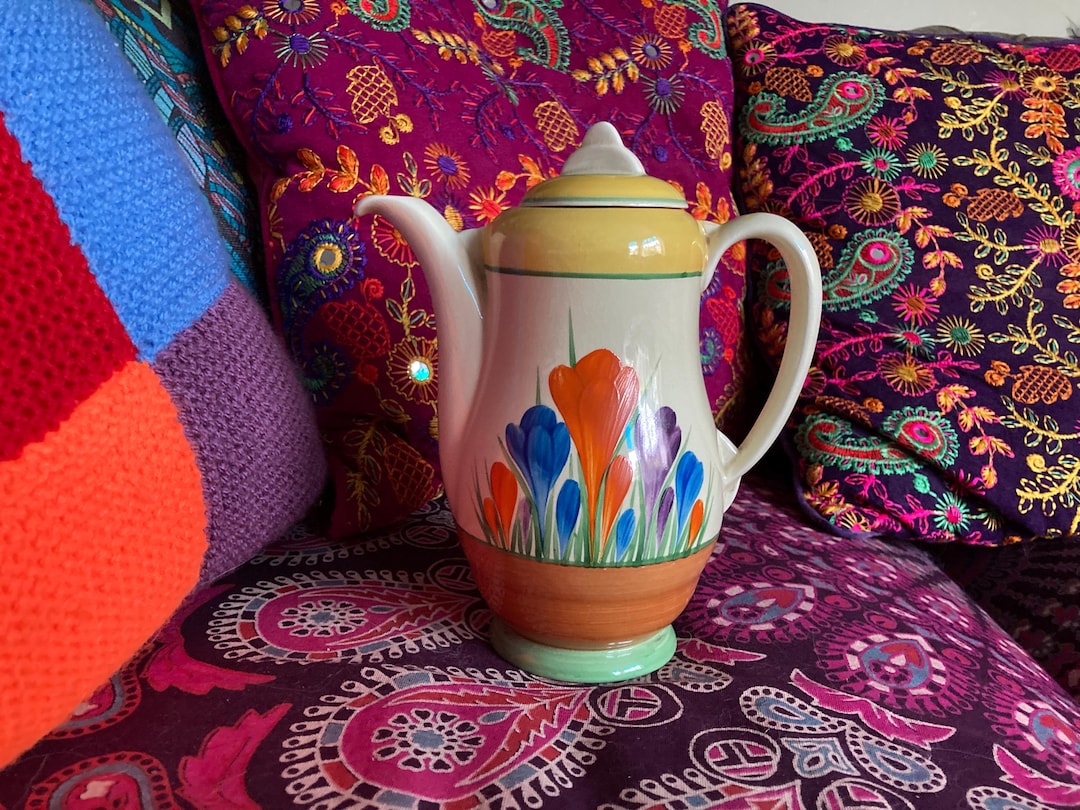 Clarice Cliff Crocus Coffee Pot - Etsy UK