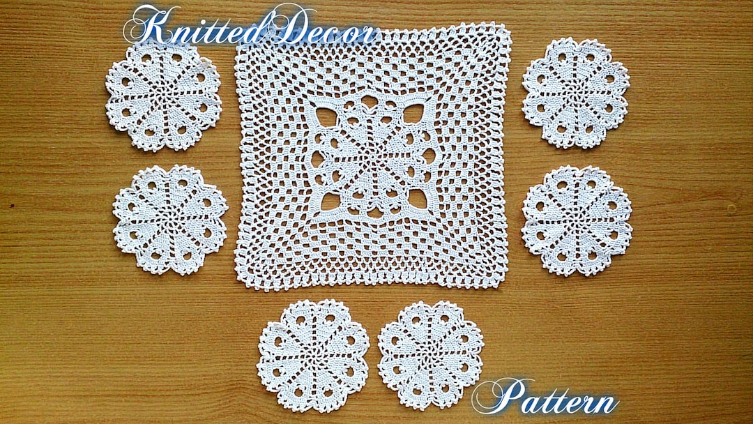 Crochet Doily Pattern Crochet Doily Set Pattern Crochet Pattern Boho ...