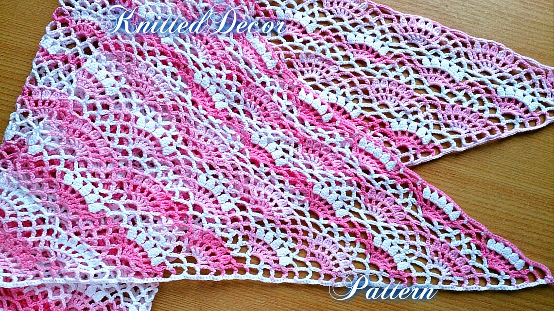 Crochet Shawl Pattern Crochet Triangle Shawl Pattern Lace Crochet Shawl ...
