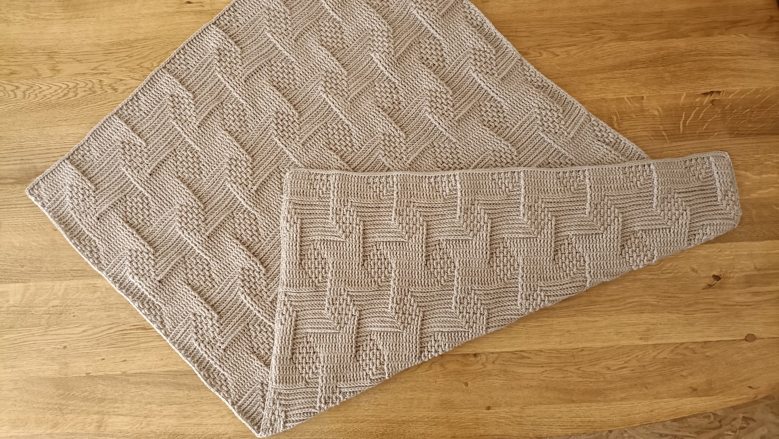 Crochet Baby Blanket Pattern Textured Rectangle Reversible Blanket for ...