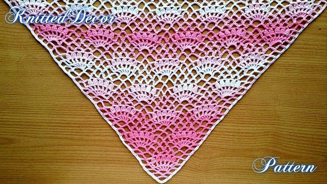 Crochet Shawl Pattern Crochet Triangle Shawl Pattern Lace Crochet Shawl ...