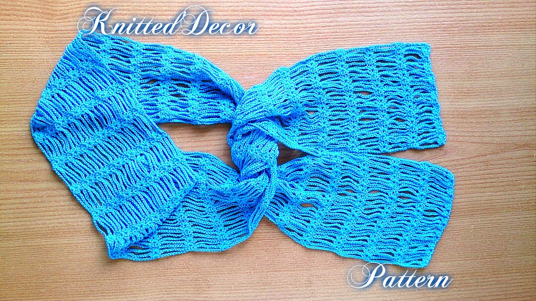 Crochet Scarf Pattern for Women Light Neck Wrap Lace Crochet Scarf Lacy ...