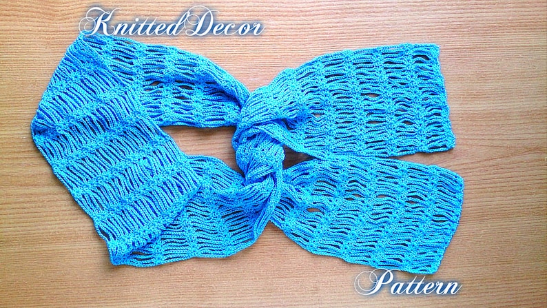 Crochet Scarf Pattern for Women Light Neck Wrap Lace Crochet Scarf Lacy ...