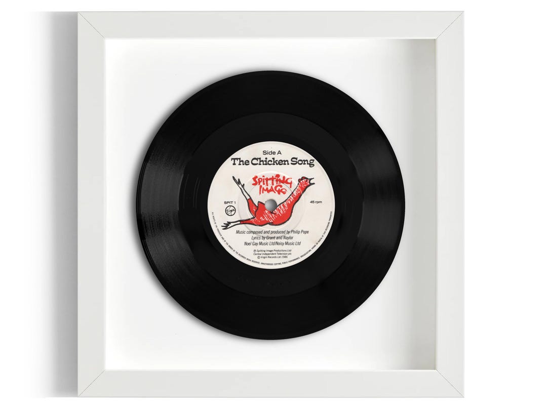 Spitting Image "the Chicken Song" Framed 7" Vinyl Record UK NUMBER ONE ...