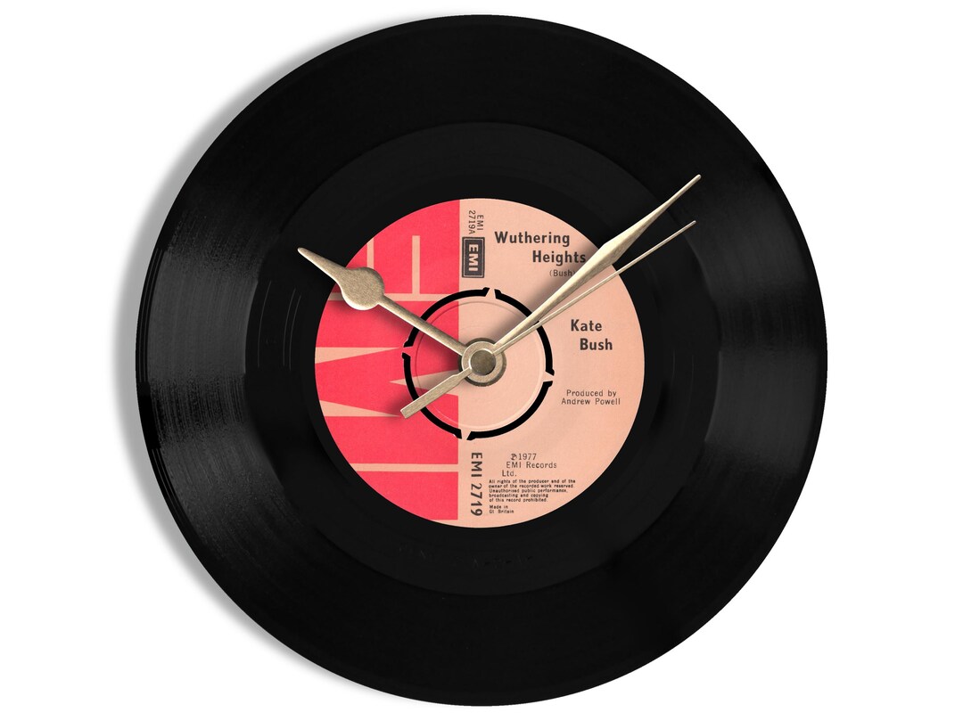 Kate Bush "wuthering Heights" 7" Vinyl Record Wall Clock UK NUMBER ONE ...