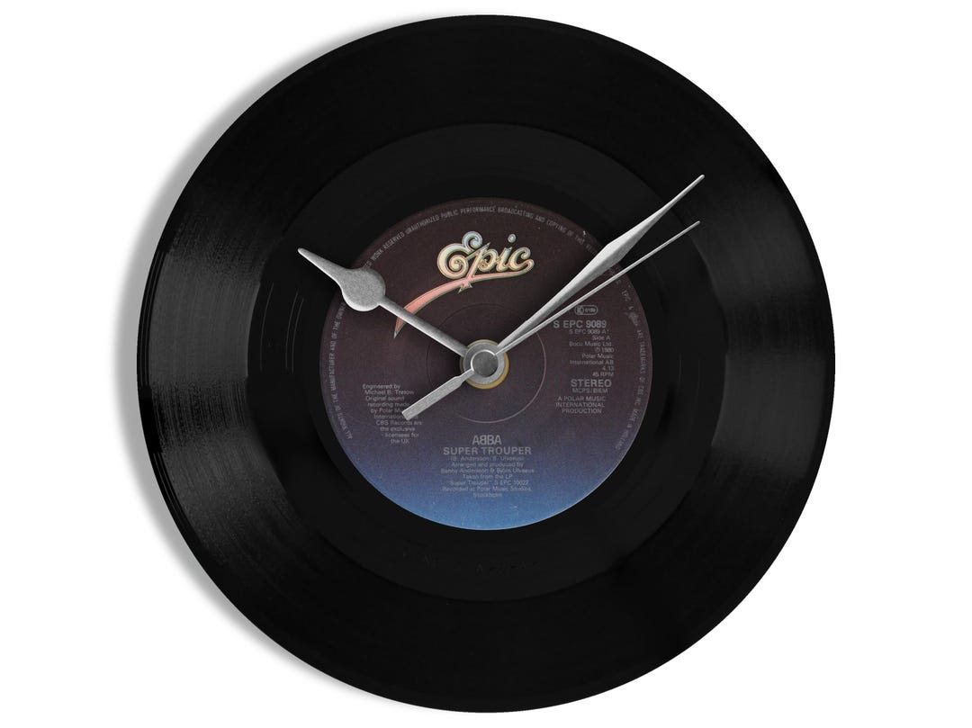 ABBA "super Trouper" 7" Vinyl Record Wall Clock UK Number ONE 23 Nov ...