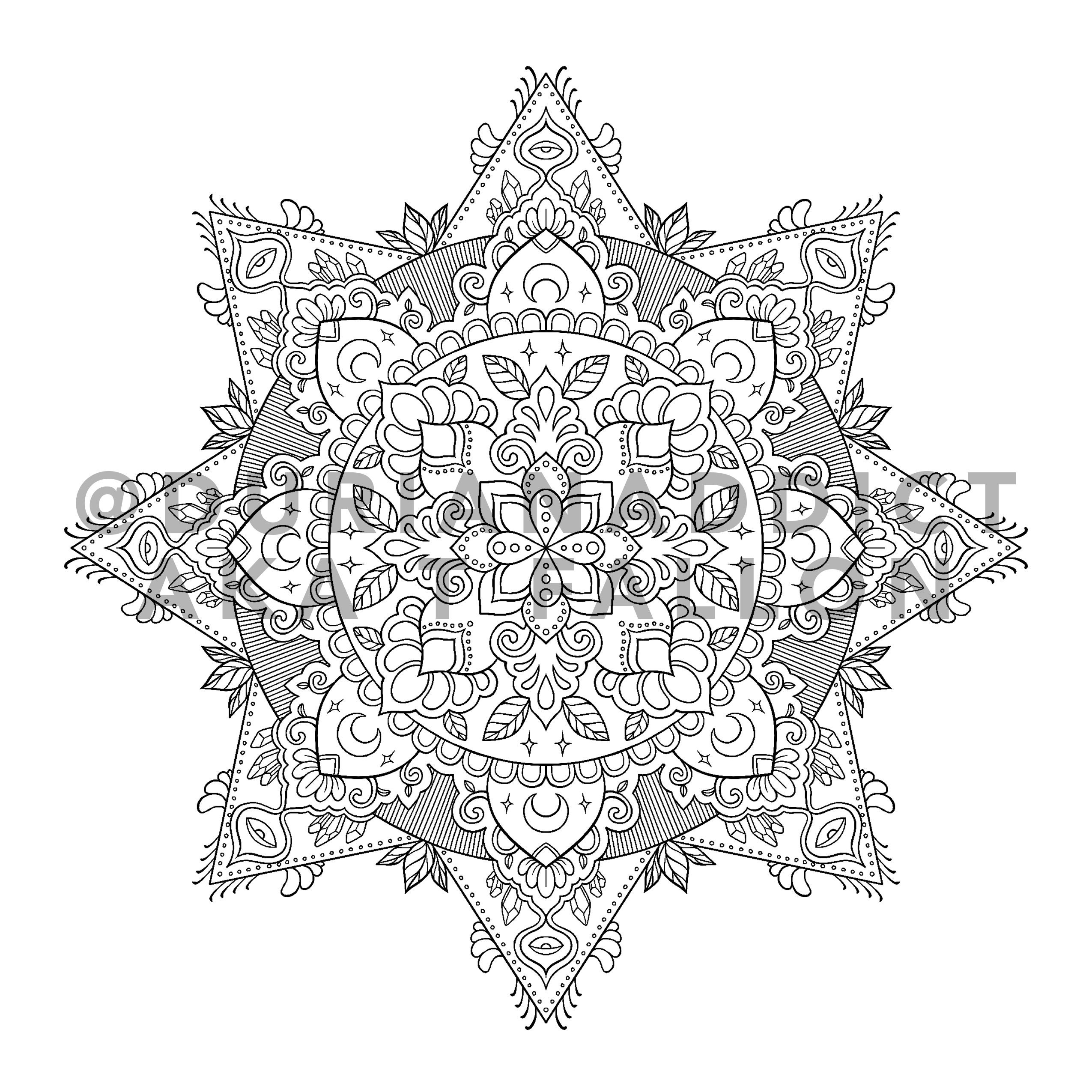 20 Printable Mandala Coloring Pages Trippy Mandalas Vol 2 - Etsy