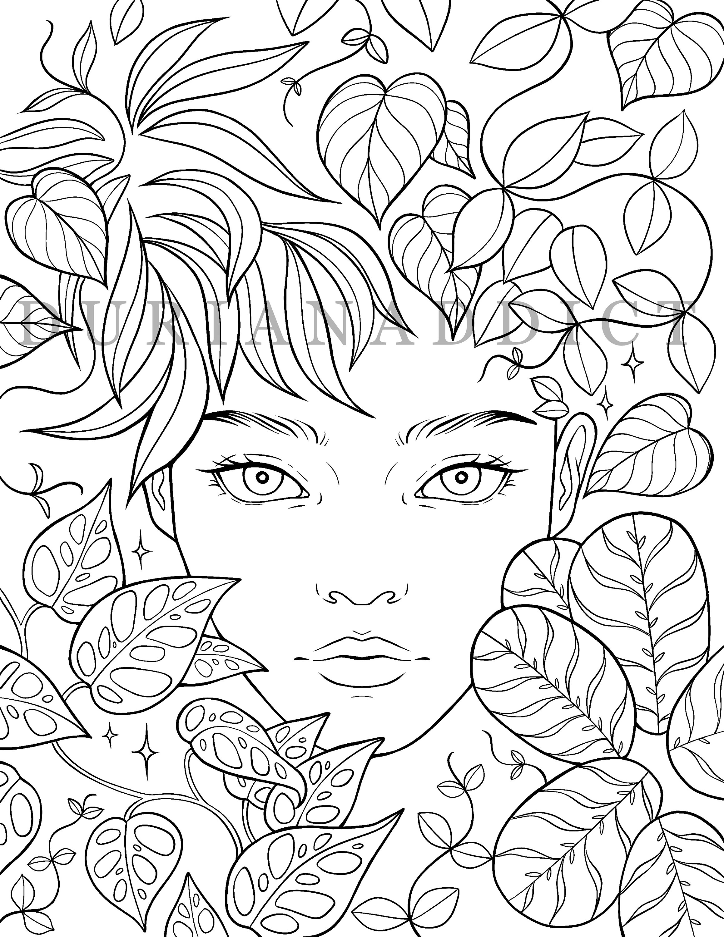 Digital Coloring Page Plant Coloring Page Crazy Plant Lady - Etsy