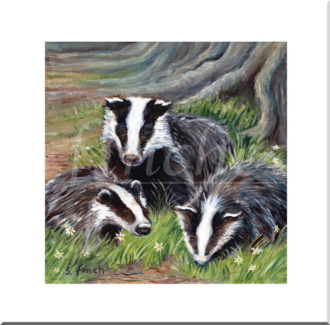 Badger greeting/thank You Card Male Birthday Card. Woodland Animal ...