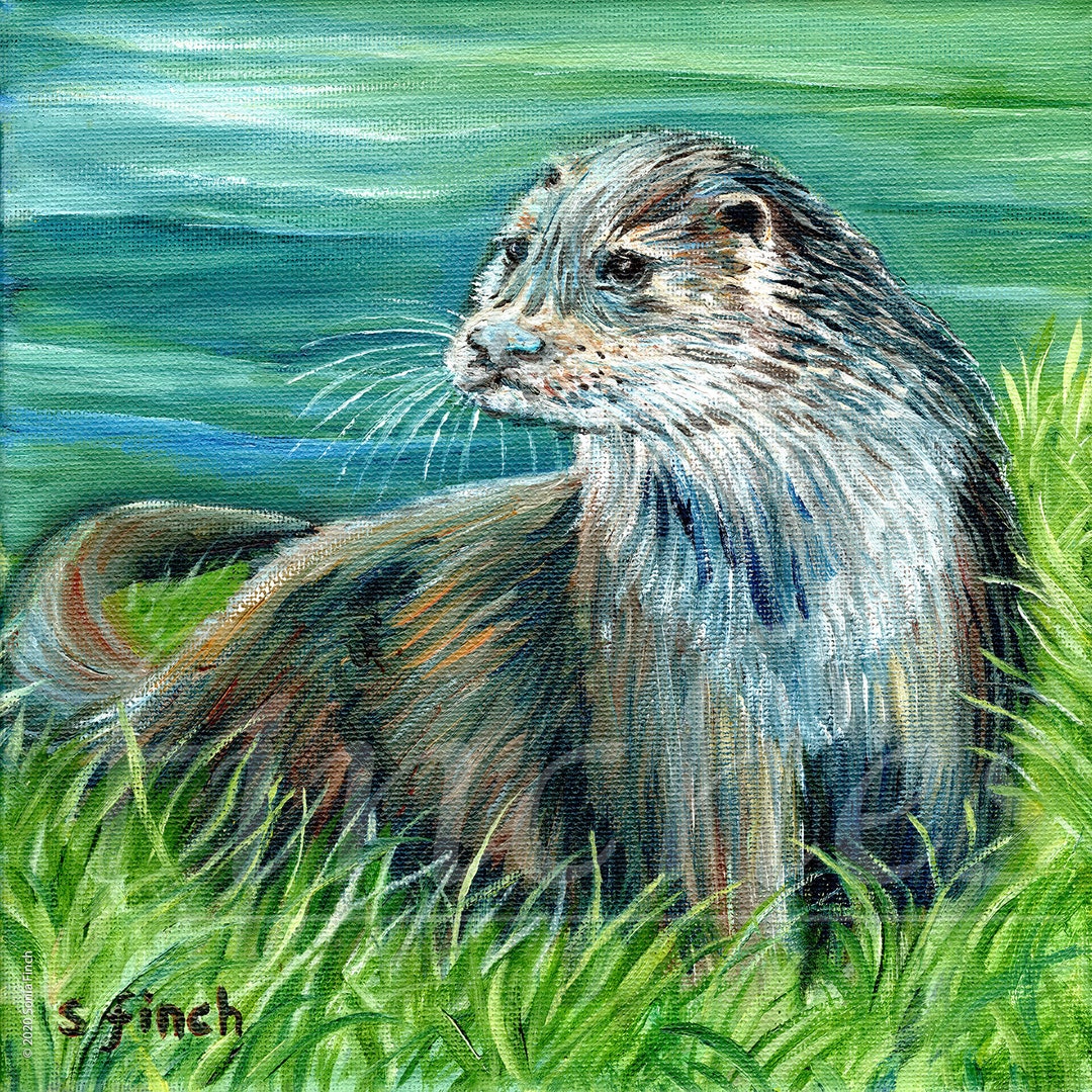 Spirit of Otter. Cute Otter Art Print. Otter Painting for Parents ...
