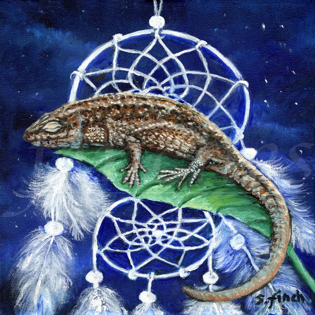 Spirit of Lizard Painting Art Prints. Gift for Her. Animal Lover ...
