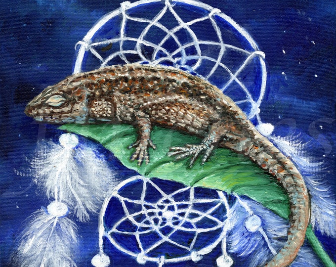 Spirit of Lizard Painting Art Prints. Gift for Her. Animal Lover ...