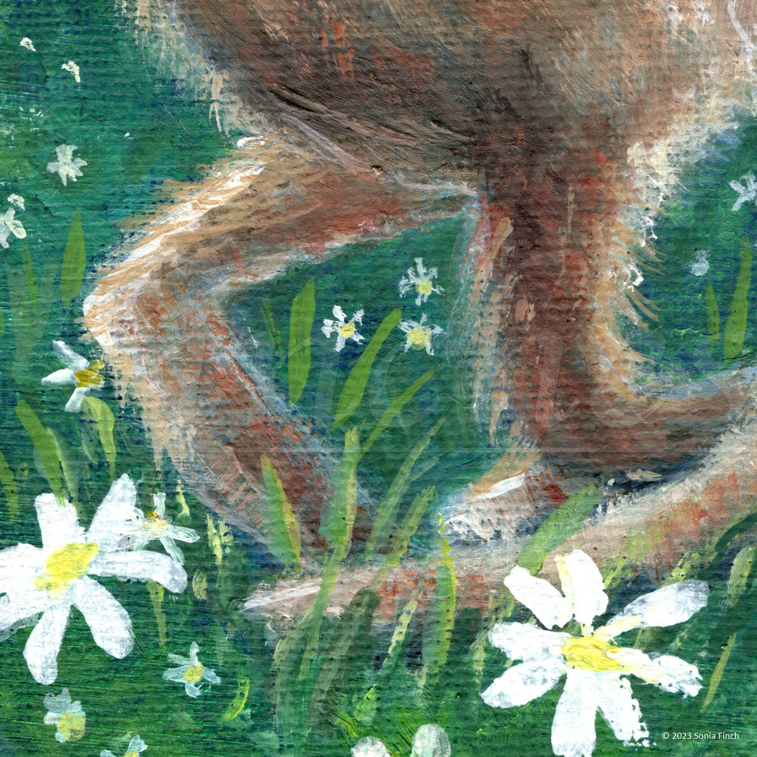 Spring Moon Hare Fairy Whimsical Art Thank You Card. Fantasy Art ...