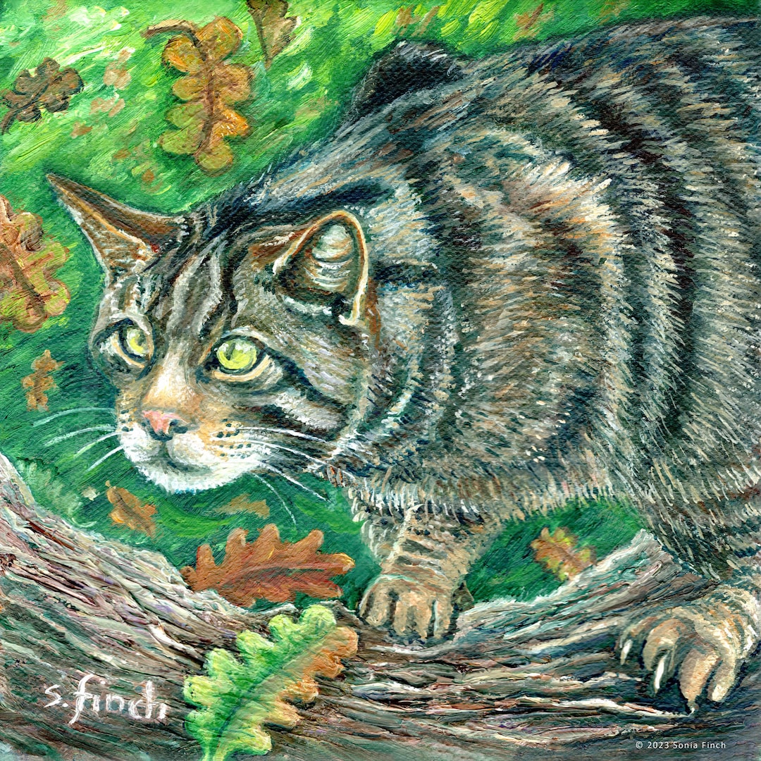 Spirit of Wildcat Art Prints of Wildcat Oil Painting for Cat Lovers ...