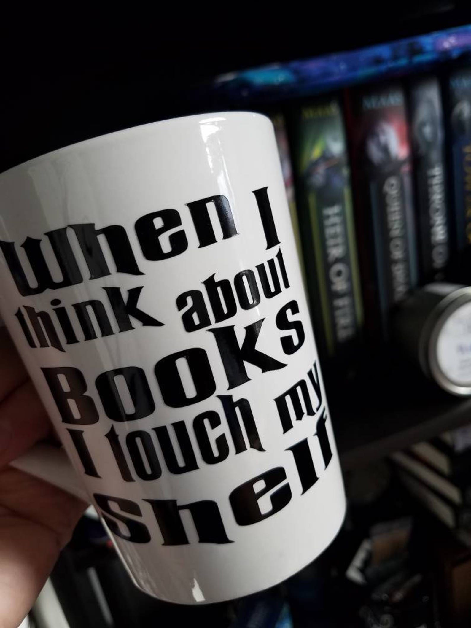 When I Think About Books I Touch My Shelf Book Worm Reader - Etsy