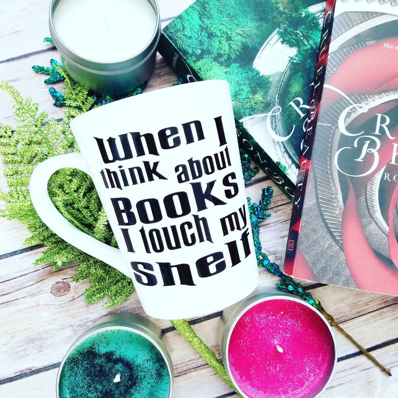 When I Think About Books I Touch My Shelf Book Worm Reader - Etsy